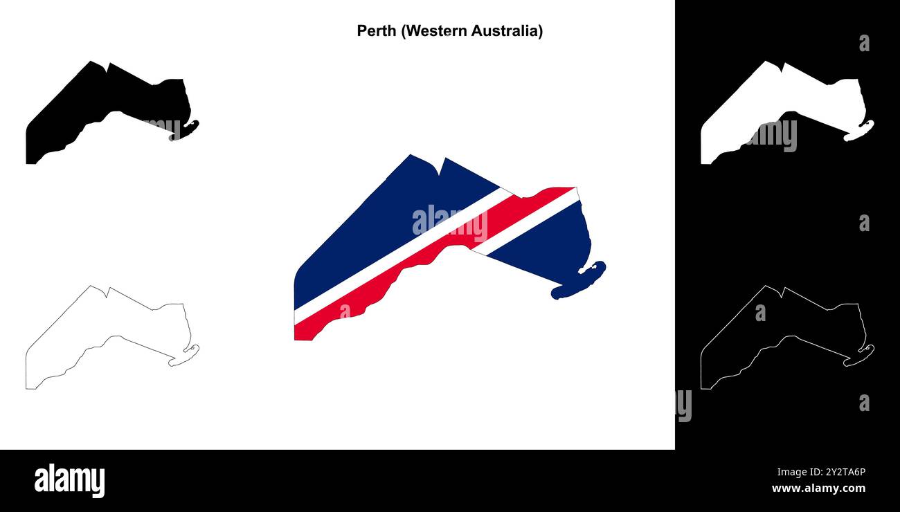 Perth (Western Australia) outline map set Stock Vector Image & Art - Alamy