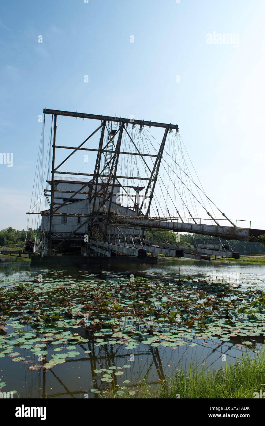 The last abandoned tin mining dredger during British colonial now ...