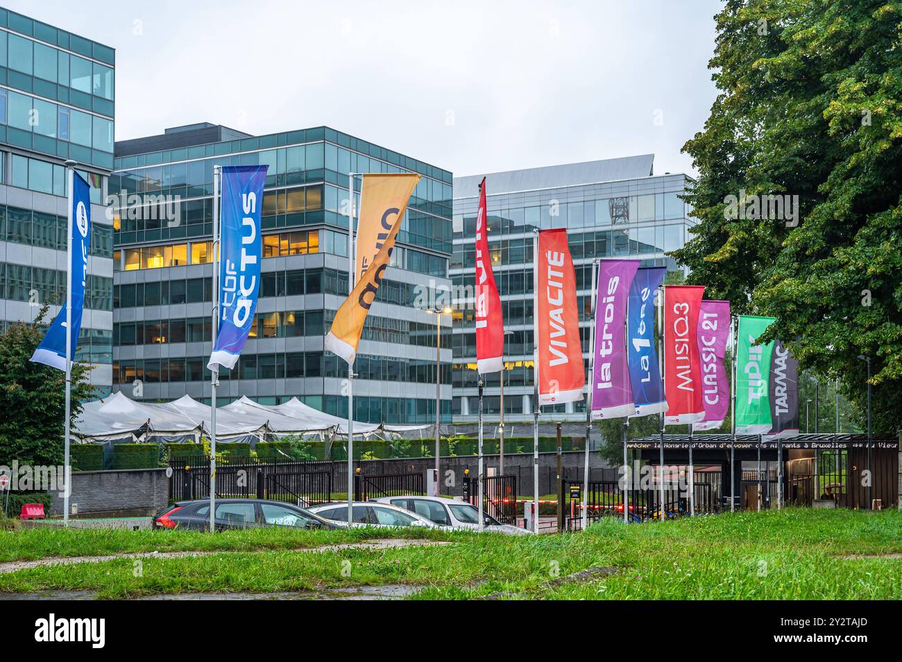 Schaerbeek, Brussels, Belgium - SEP 10, 2024 - Logo of the broadcasting ...
