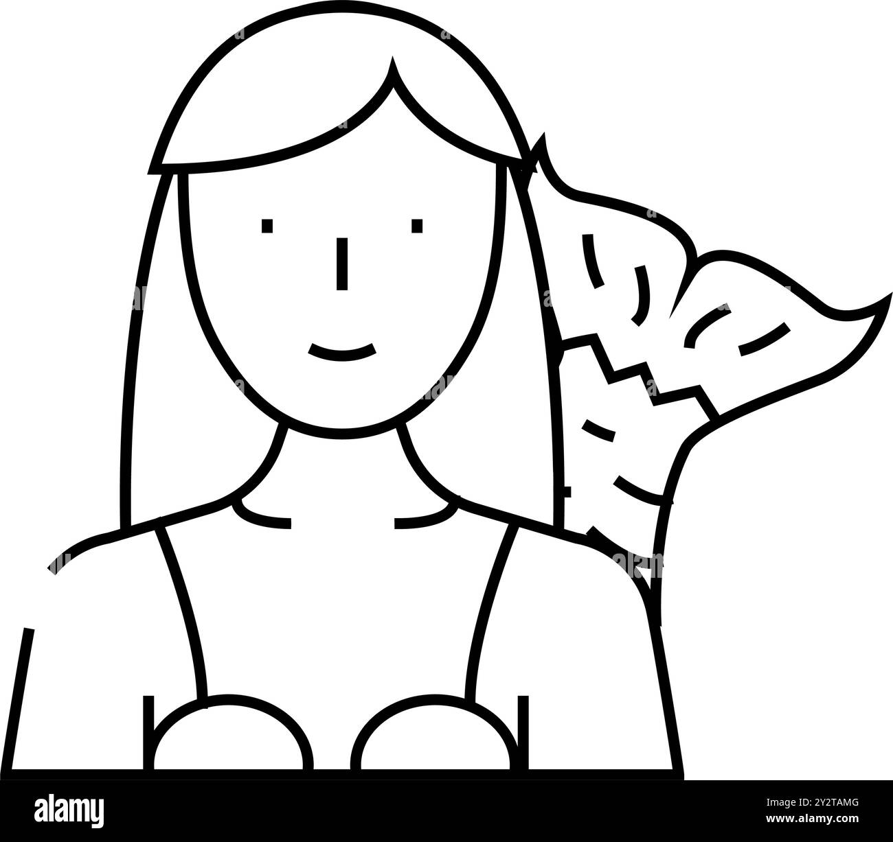 mermaid fantasy character line icon vector illustration Stock Vector ...