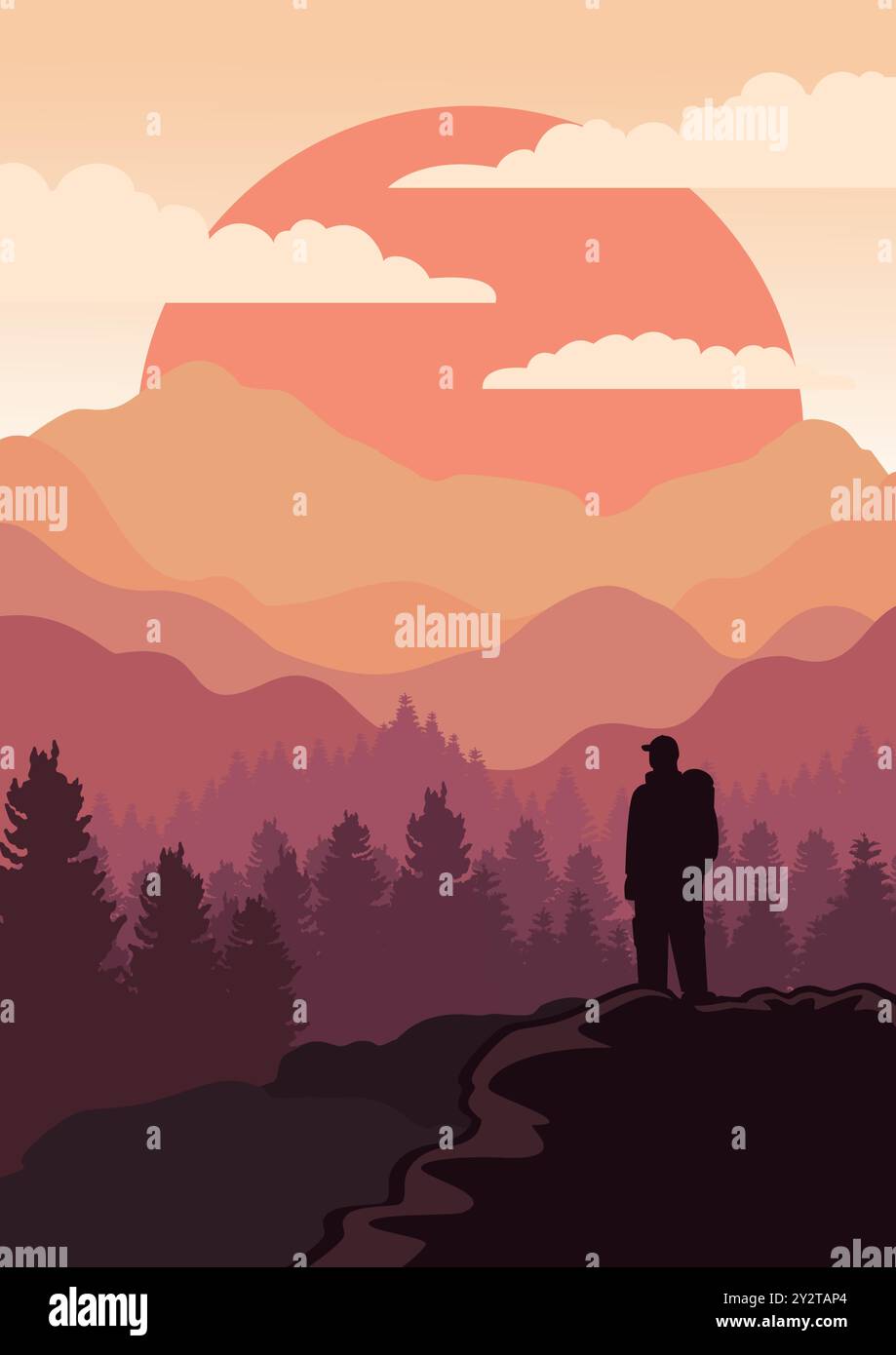 Aerial view on valley in Stock Vector Images - Alamy