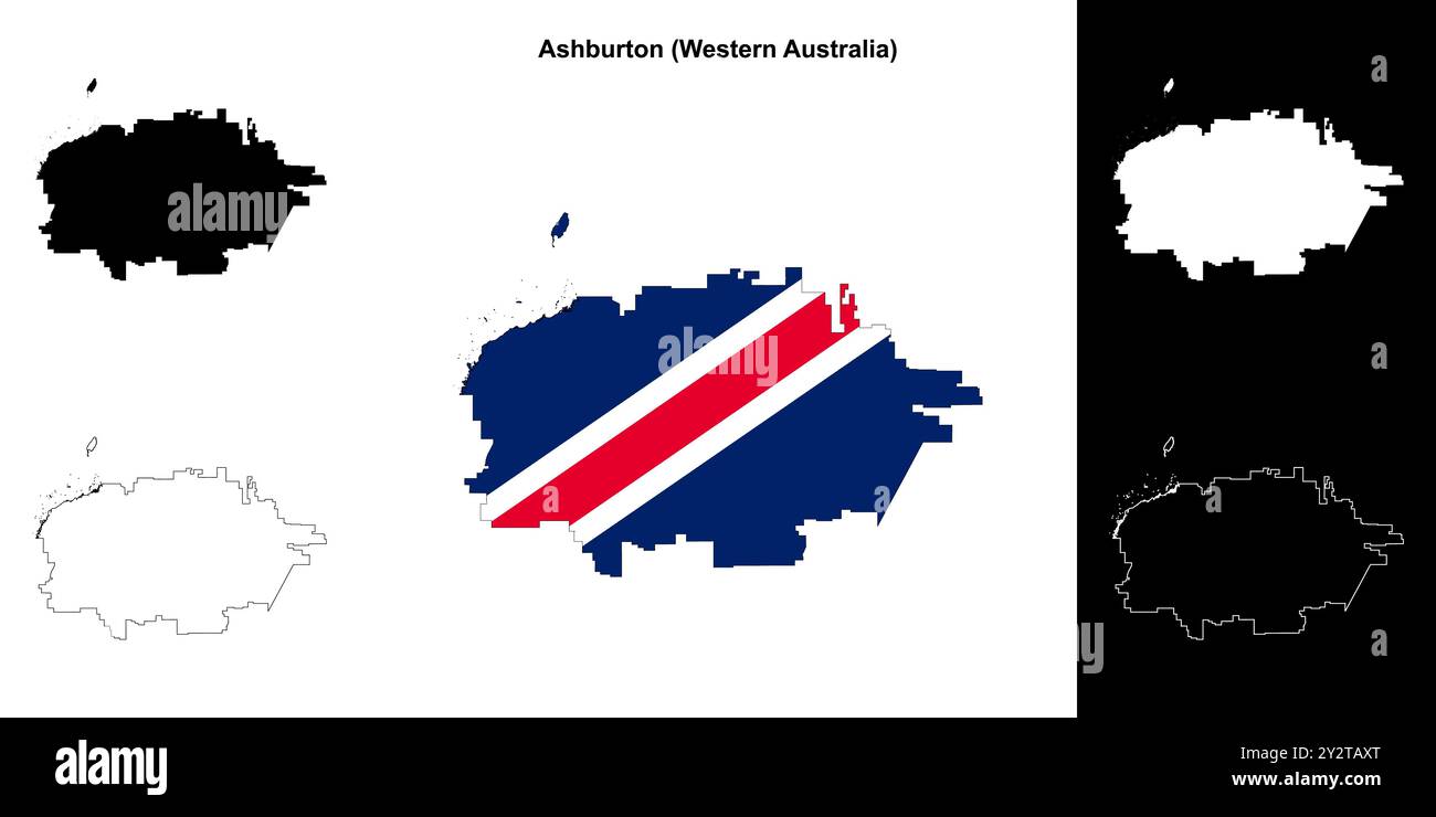 Ashburton (Western Australia) outline map set Stock Vector Image & Art ...