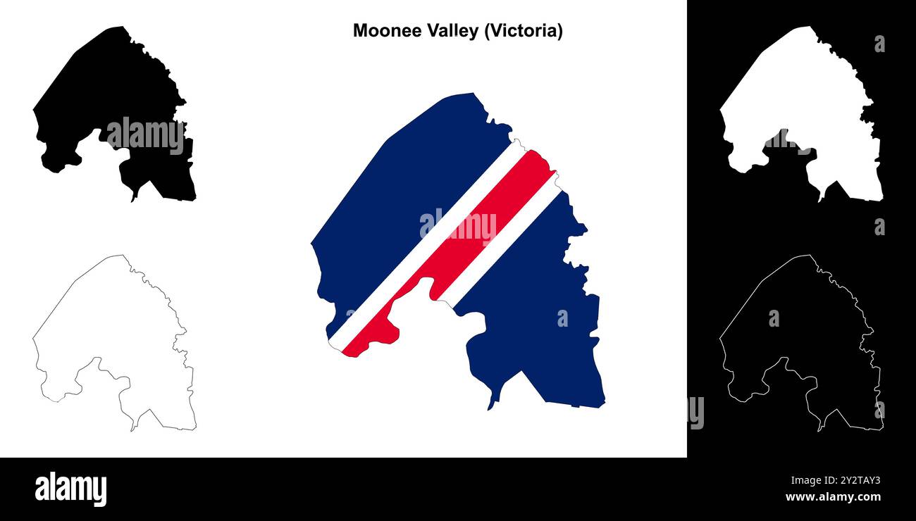 Moonee valley outline map hi-res stock photography and images - Alamy