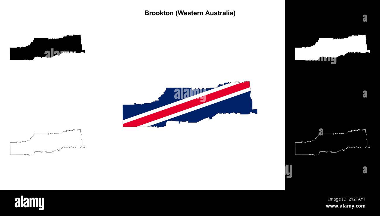 Brookton (Western Australia) outline map set Stock Vector Image & Art ...