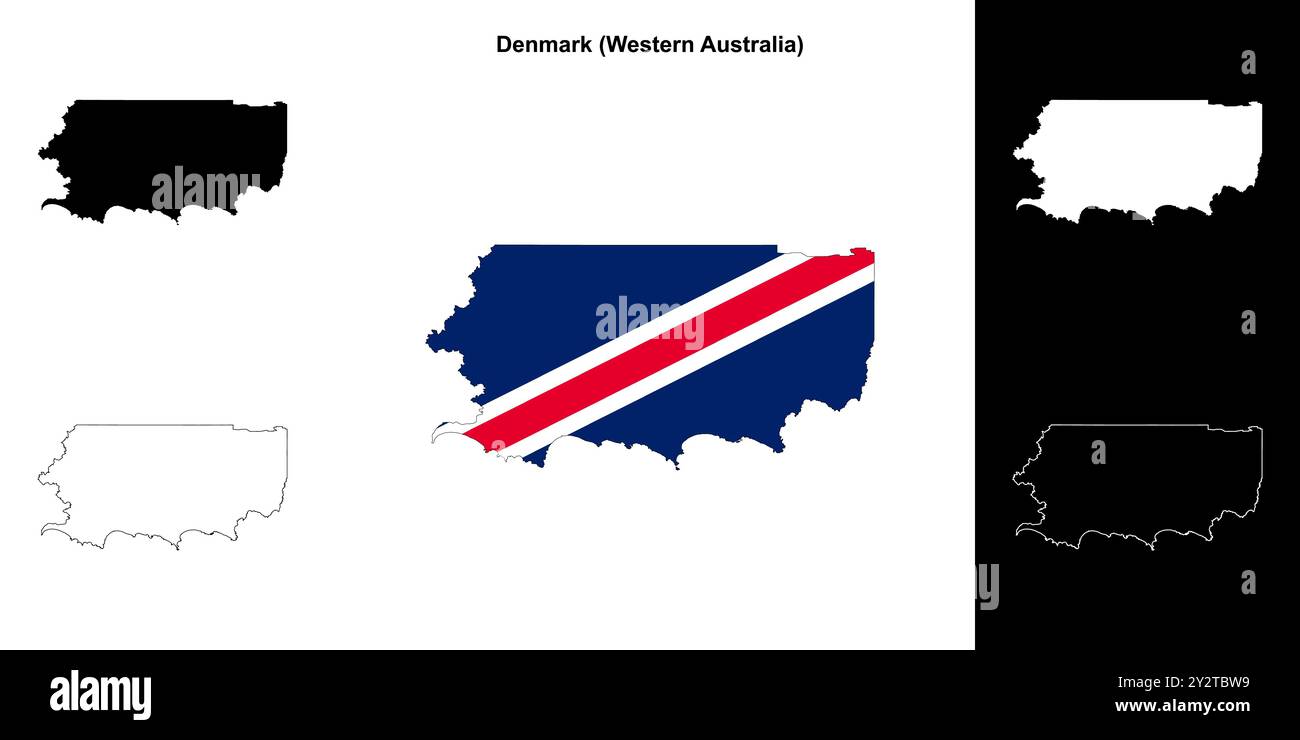 Denmark (Western Australia) outline map set Stock Vector Image & Art ...