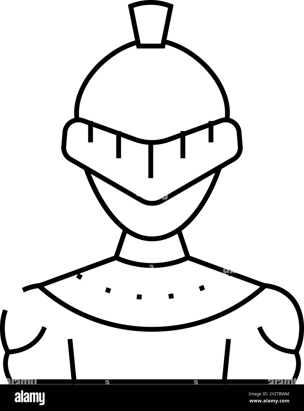 knight fantasy character line icon vector illustration Stock Vector ...