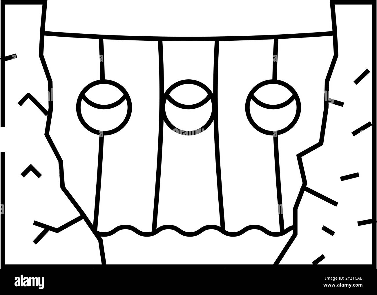 hydraulic dam line icon vector illustration Stock Vector Image & Art ...