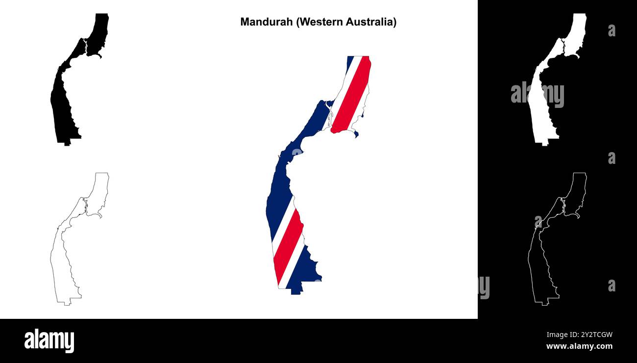 Mandurah (Western Australia) outline map set Stock Vector Image & Art ...