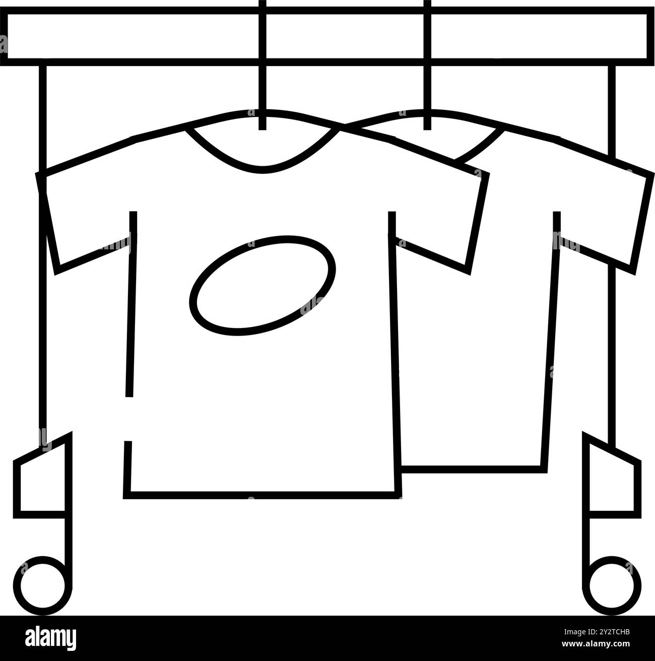 wardrobe with clothes for actor line icon vector illustration Stock ...