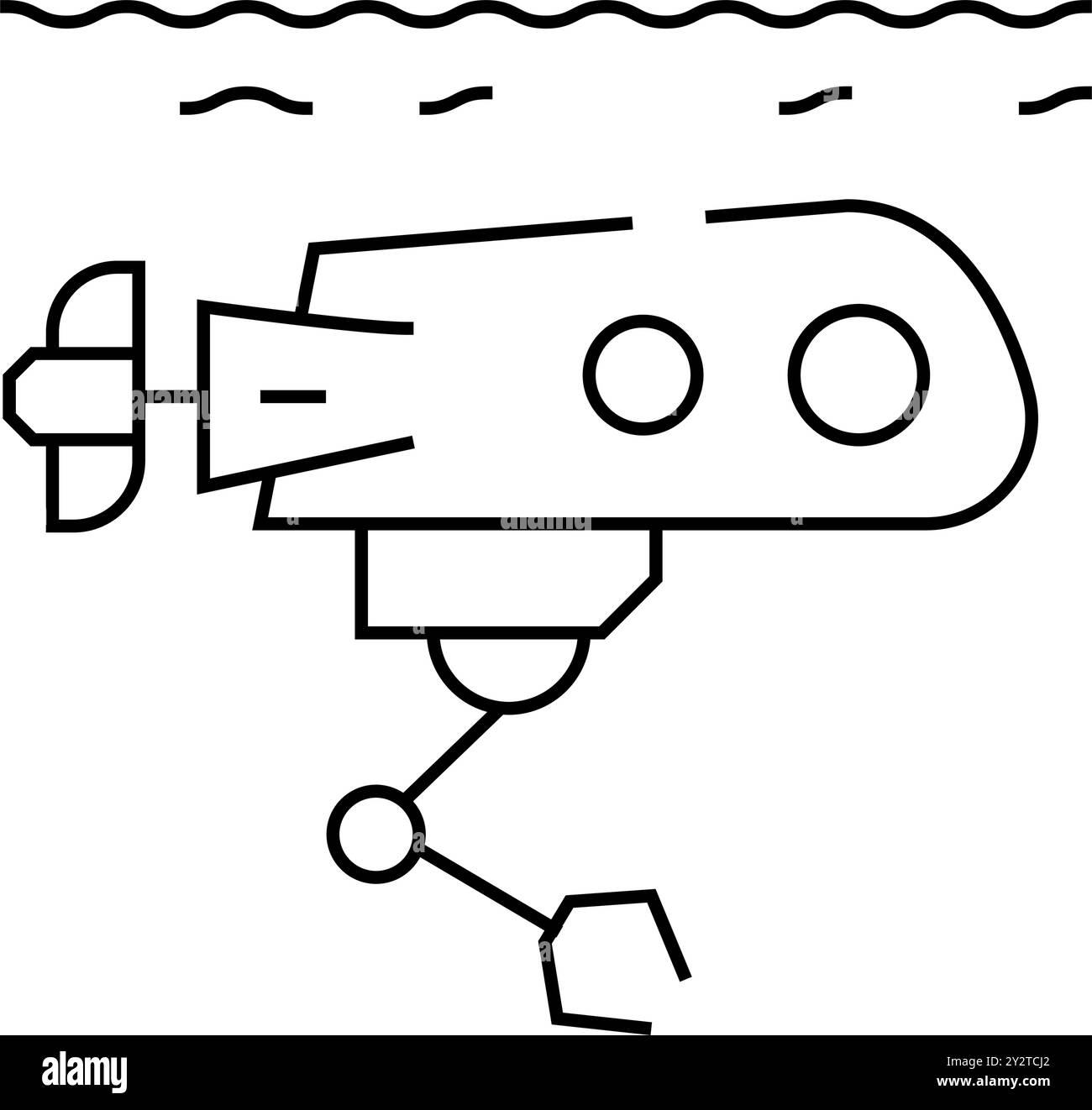 underwater robot line icon vector illustration Stock Vector Image & Art ...