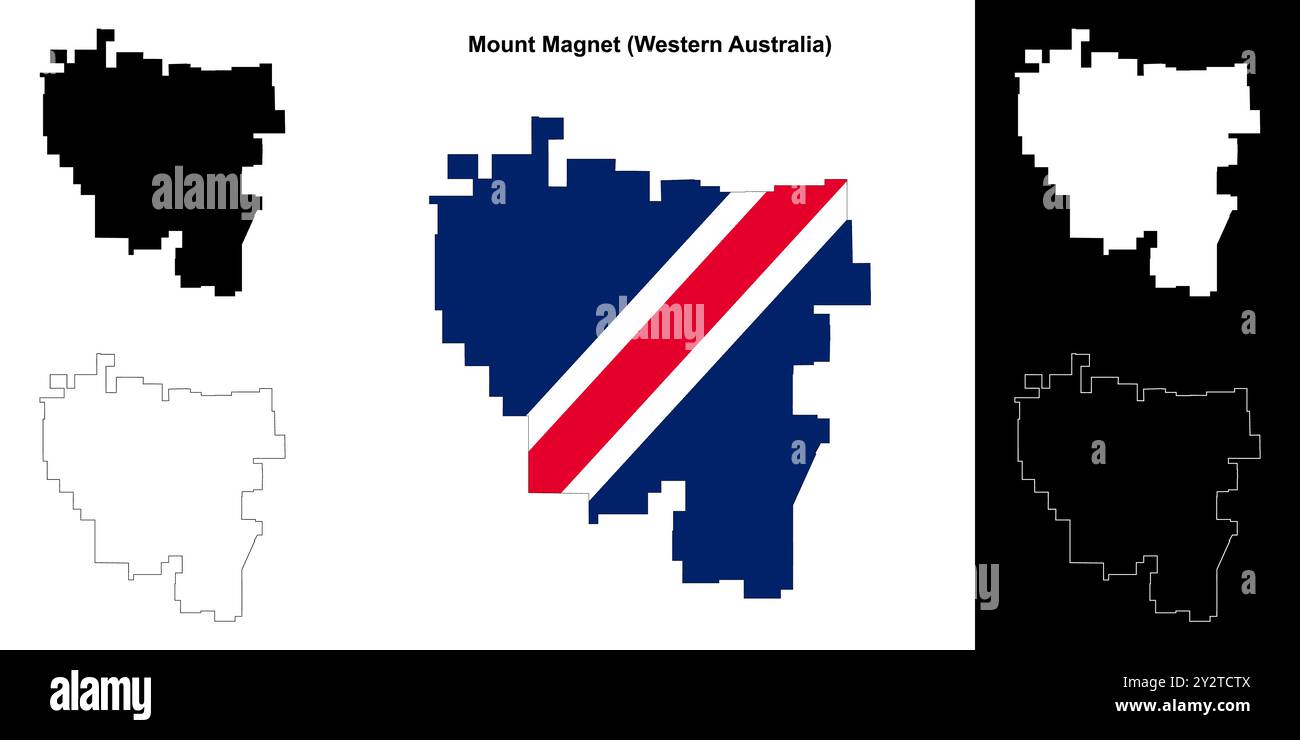 Mount Magnet (Western Australia) outline map set Stock Vector Image ...