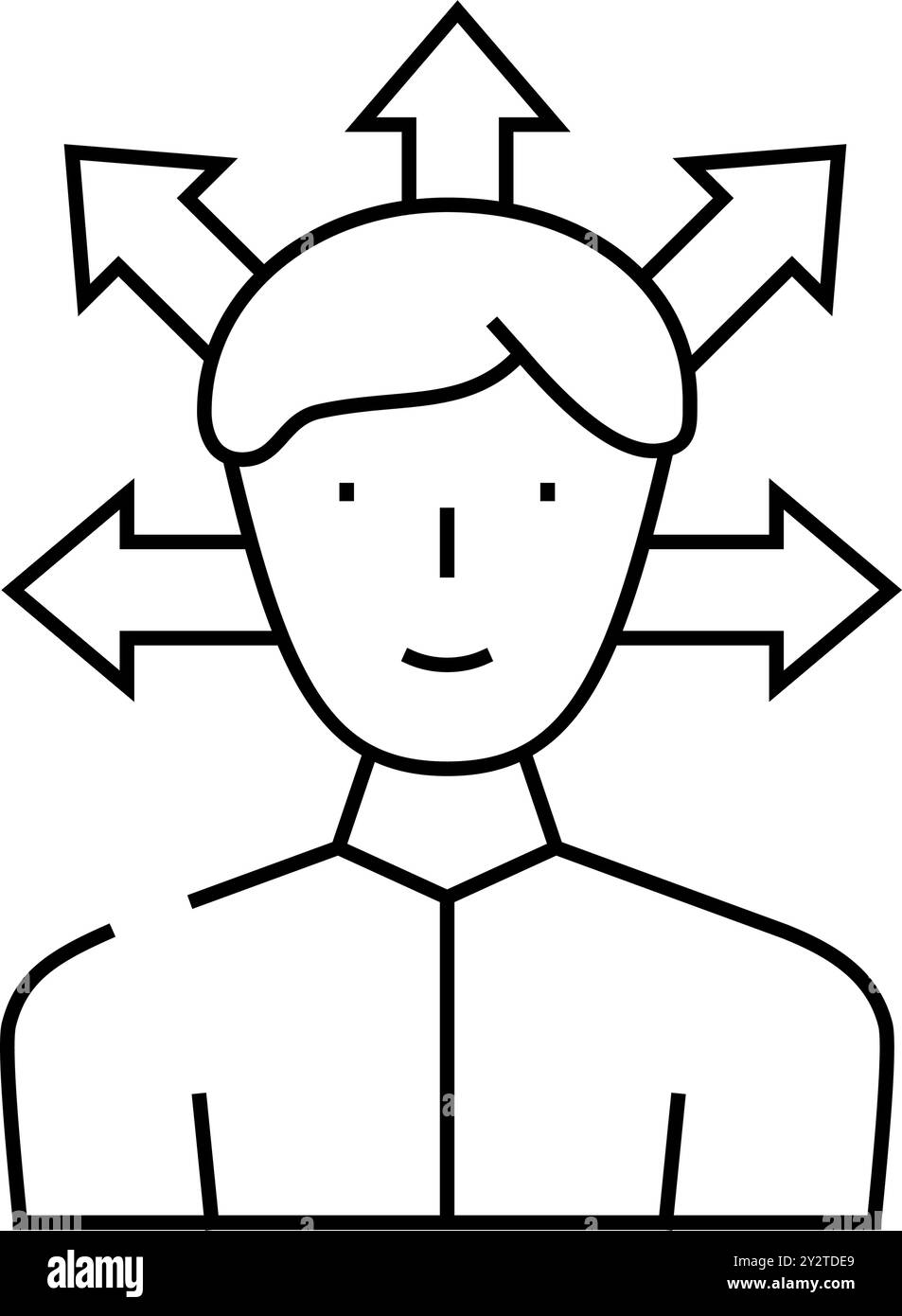 choice of direction man line icon vector illustration Stock Vector ...