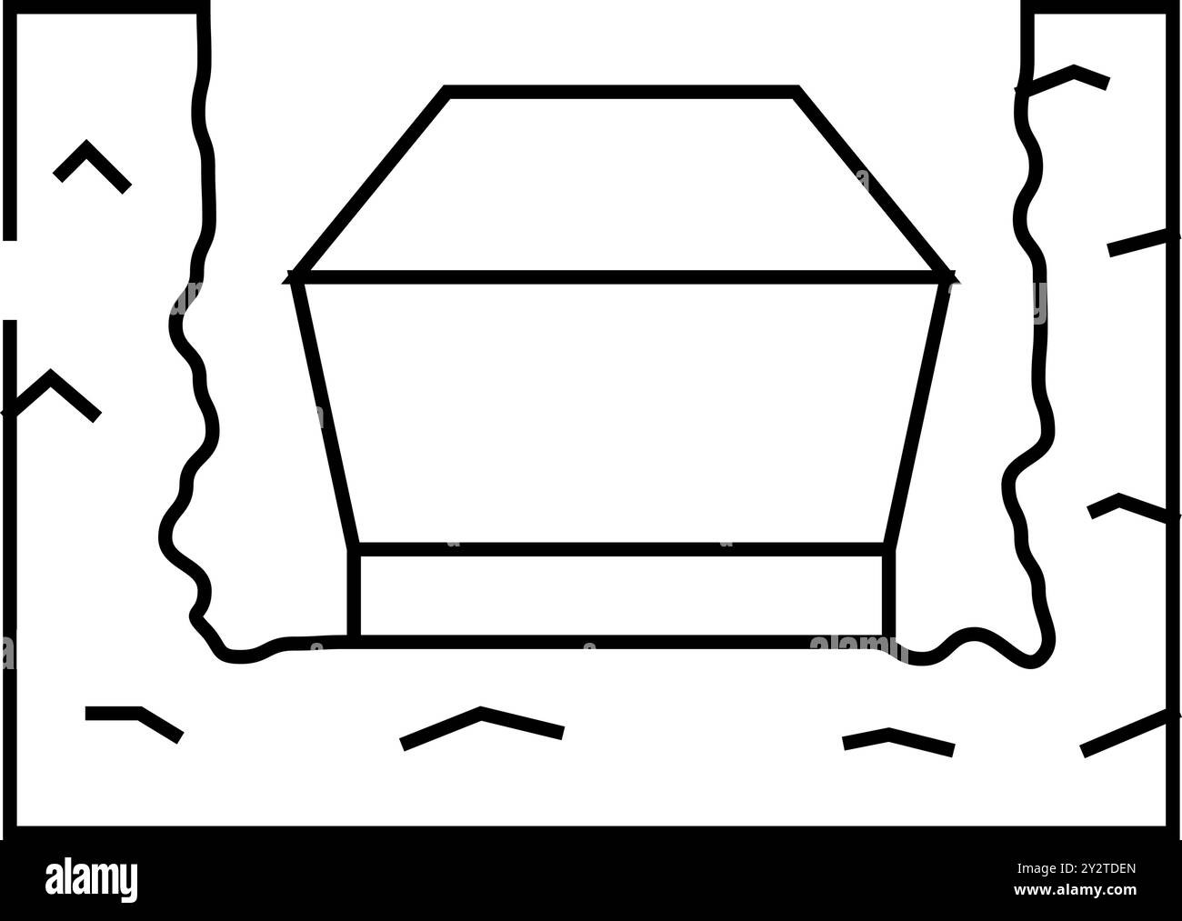 coffin in ground line icon vector illustration Stock Vector Image & Art ...