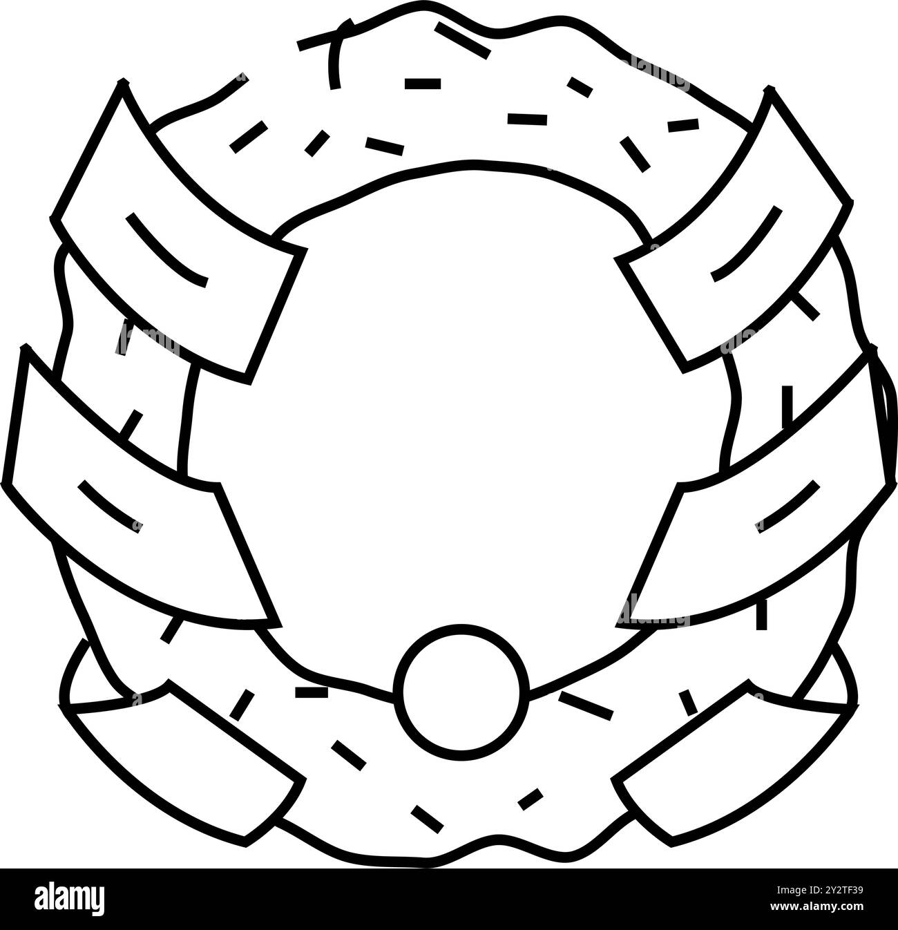 funeral wreath line icon vector illustration Stock Vector Image & Art ...