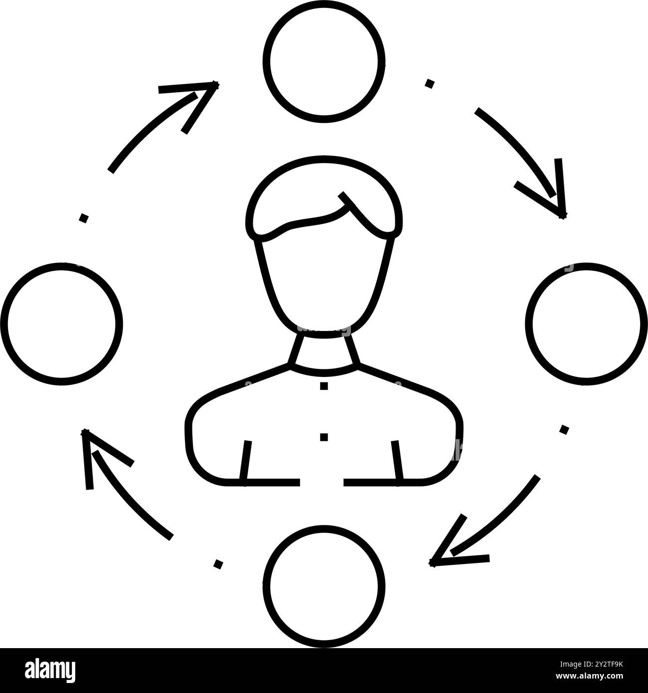 interaction businessman line icon vector illustration Stock Vector ...