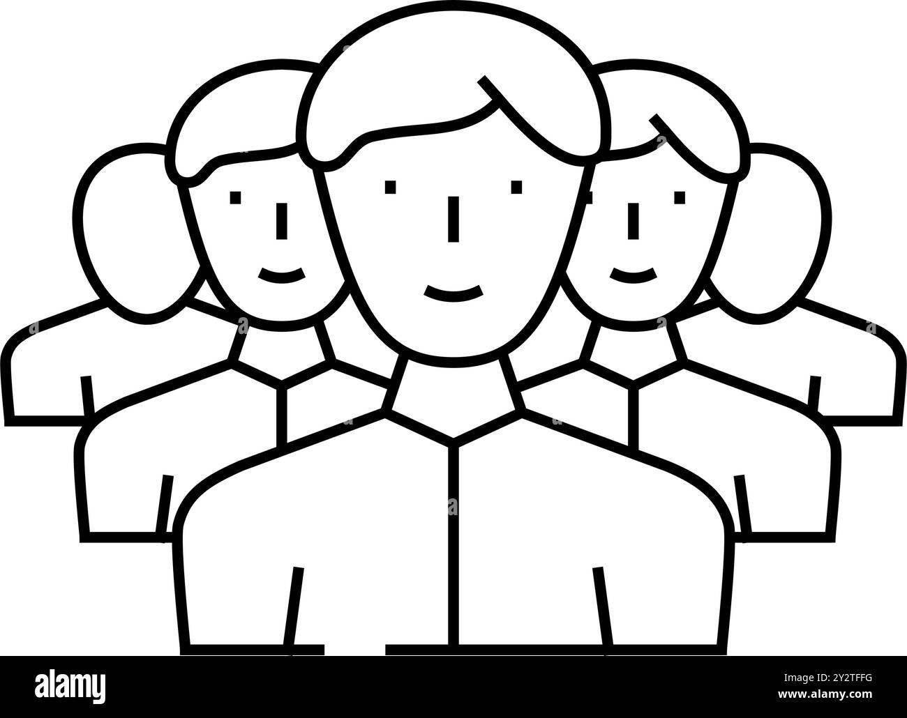 crowd people line icon vector illustration Stock Vector Image & Art - Alamy