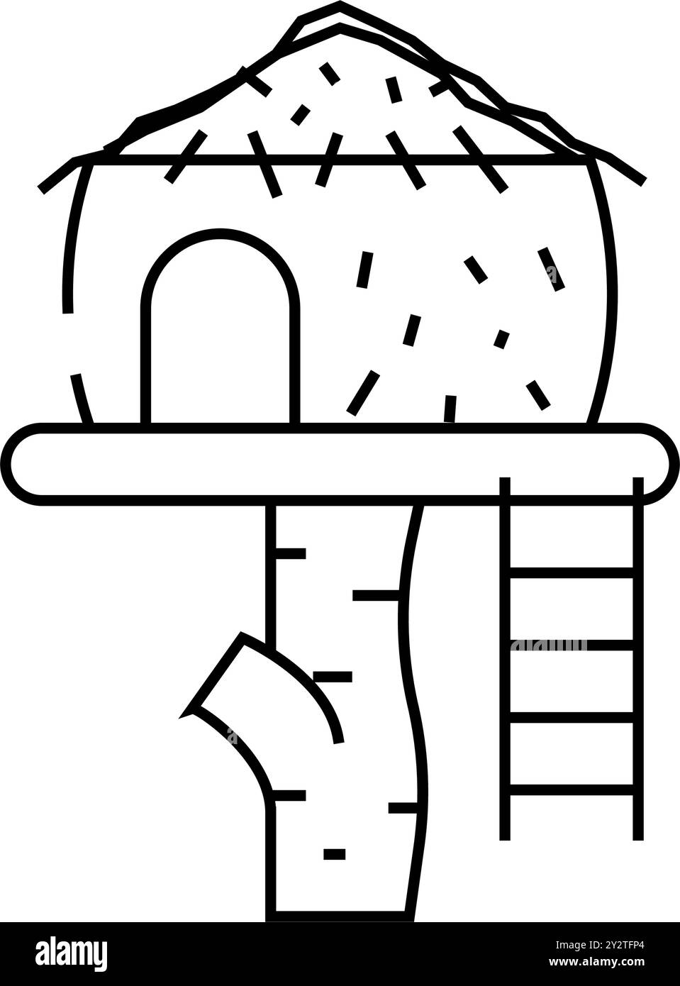 tree house line icon vector illustration Stock Vector Image & Art - Alamy
