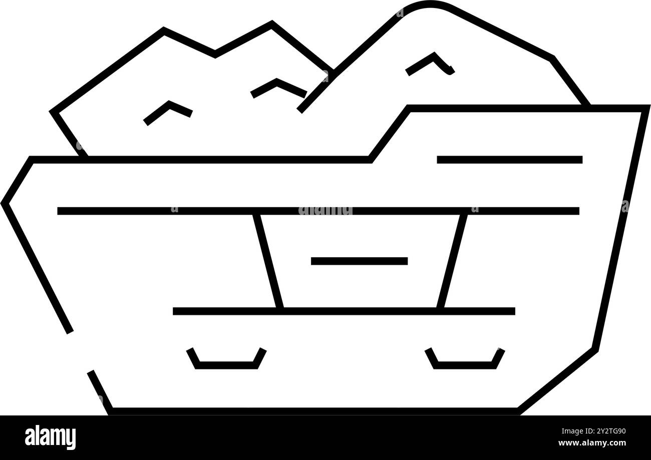 construction waste container line icon vector illustration Stock Vector ...