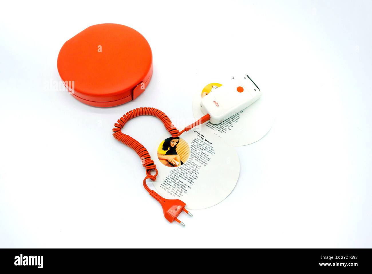 vintage orange Braun Lady 5650 ladyshaver 1971 Electric Razor Shaver ...