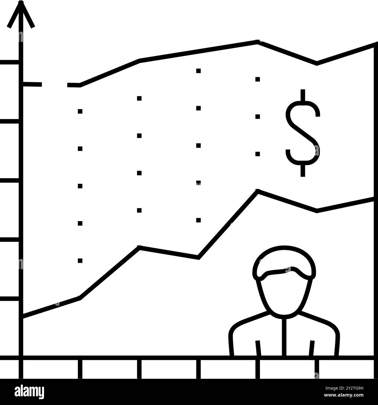 investor income chart line icon vector illustration Stock Vector Image ...