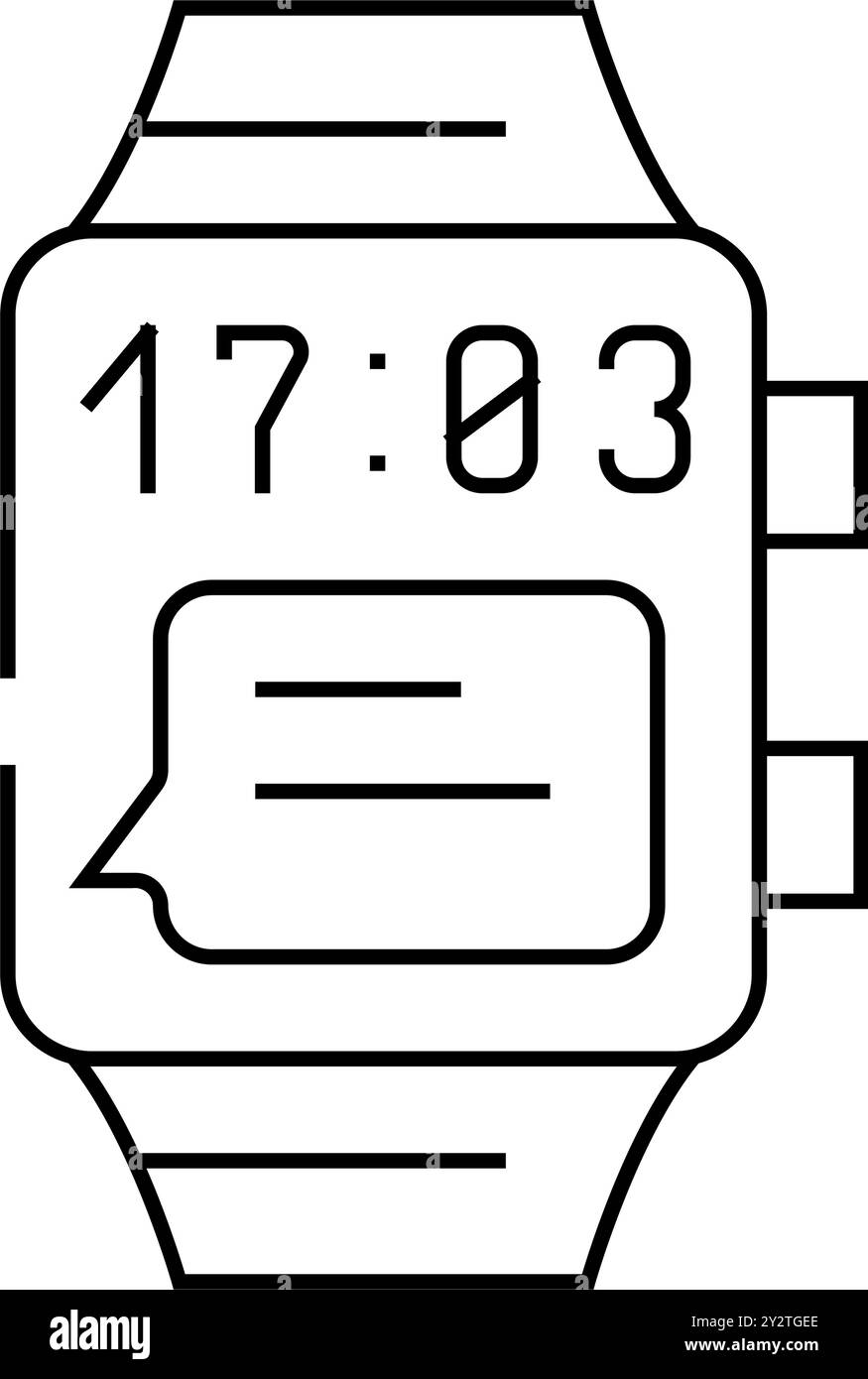 digital watch line icon vector illustration Stock Vector Image & Art ...