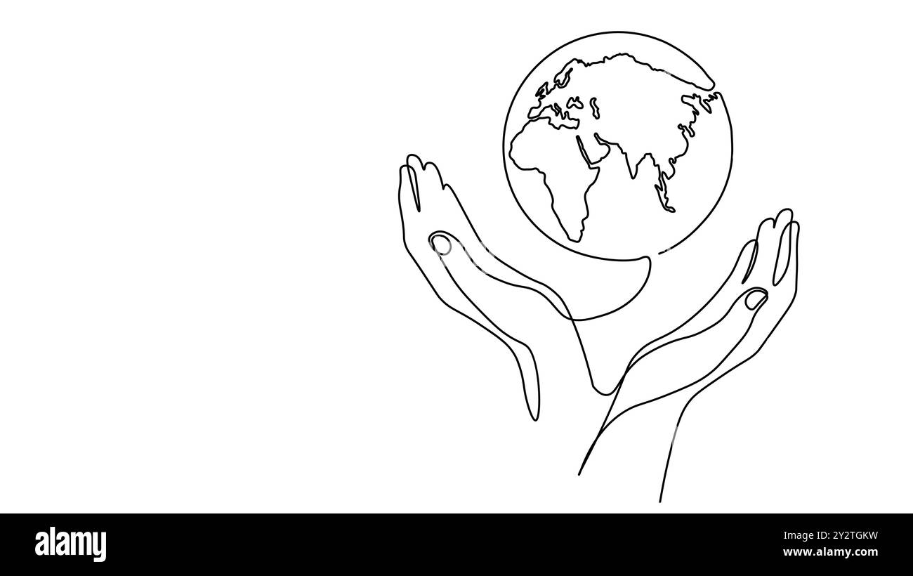 Line art Globe Earth point line illustration. Asia India China Oceania ...