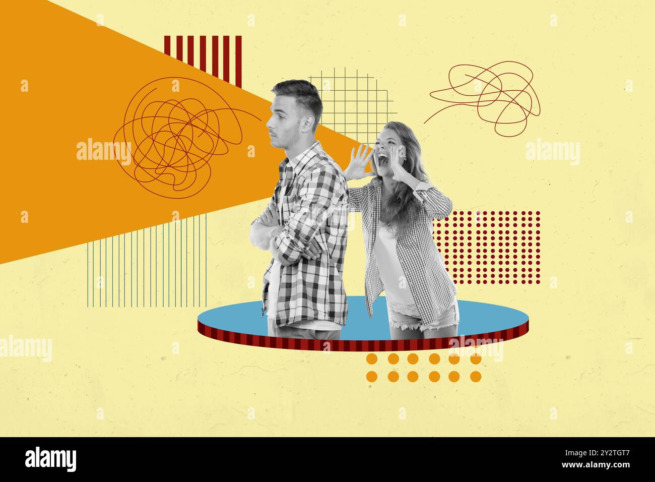 Composite trend artwork 3D sketch image photo collage of workspace ...