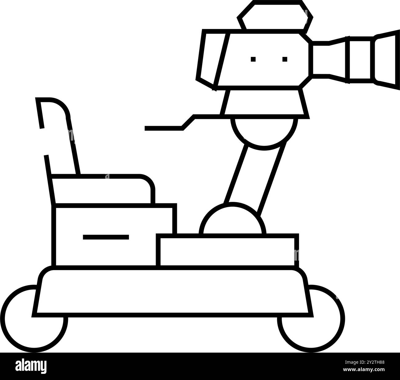 operator cart with video camera line icon vector illustration Stock ...