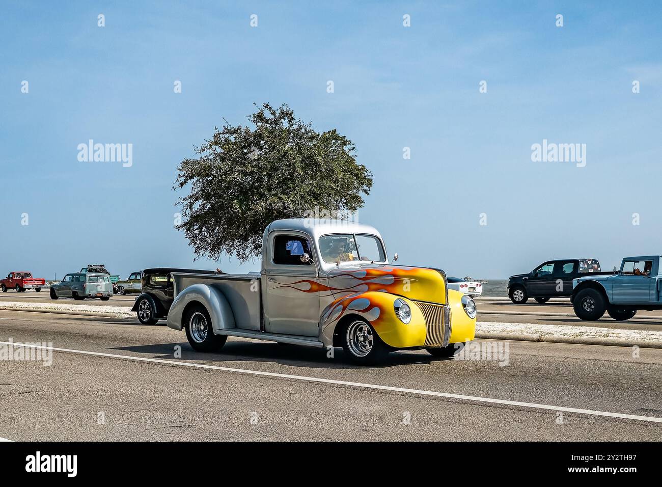 Gulfport, MS - October 04, 2023: Wide angle front corner view of a 1940 ...