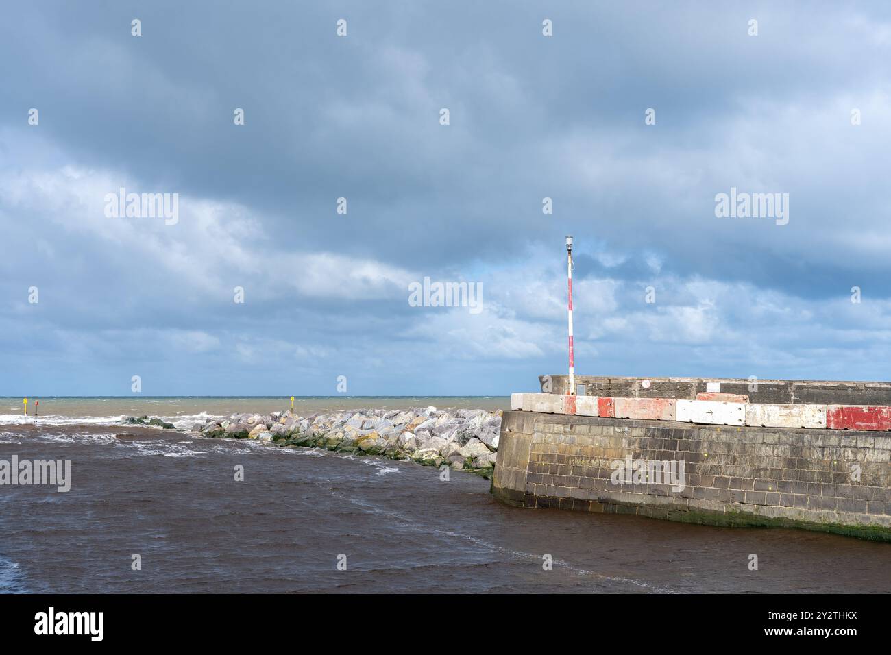 Aberaeron coastal defence scheme work Stock Photo - Alamy