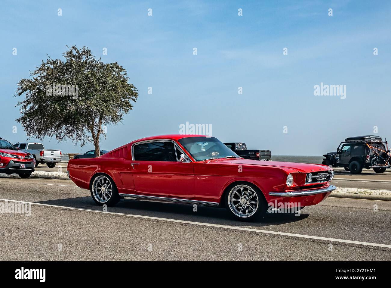 Gulfport, MS - October 04, 2023: Wide angle front corner view of a 1965 ...