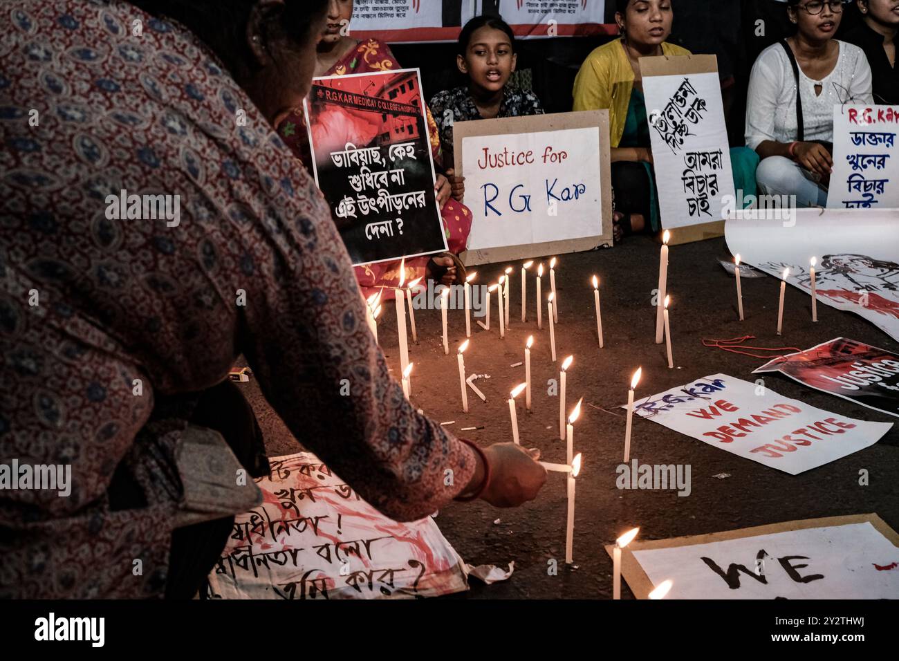 Kolkata, India. 04th Sep, 2024. All night candle light protest observed ...