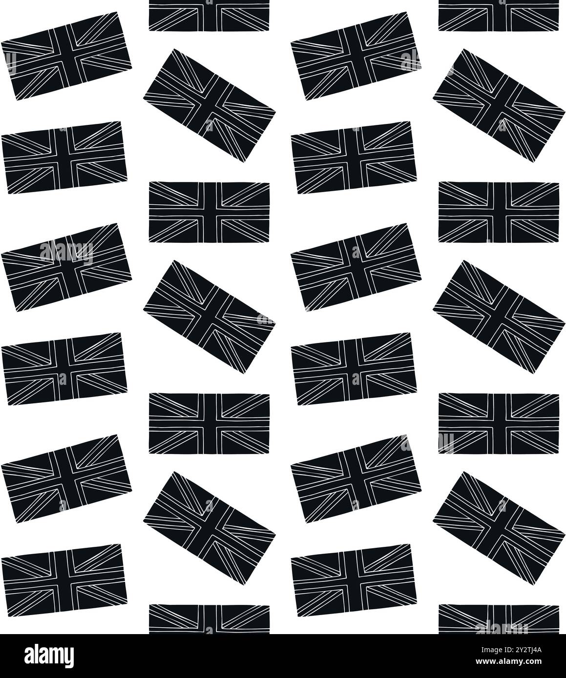 Vector seamless pattern of hand drawn sketch doodle Great Britain flag ...