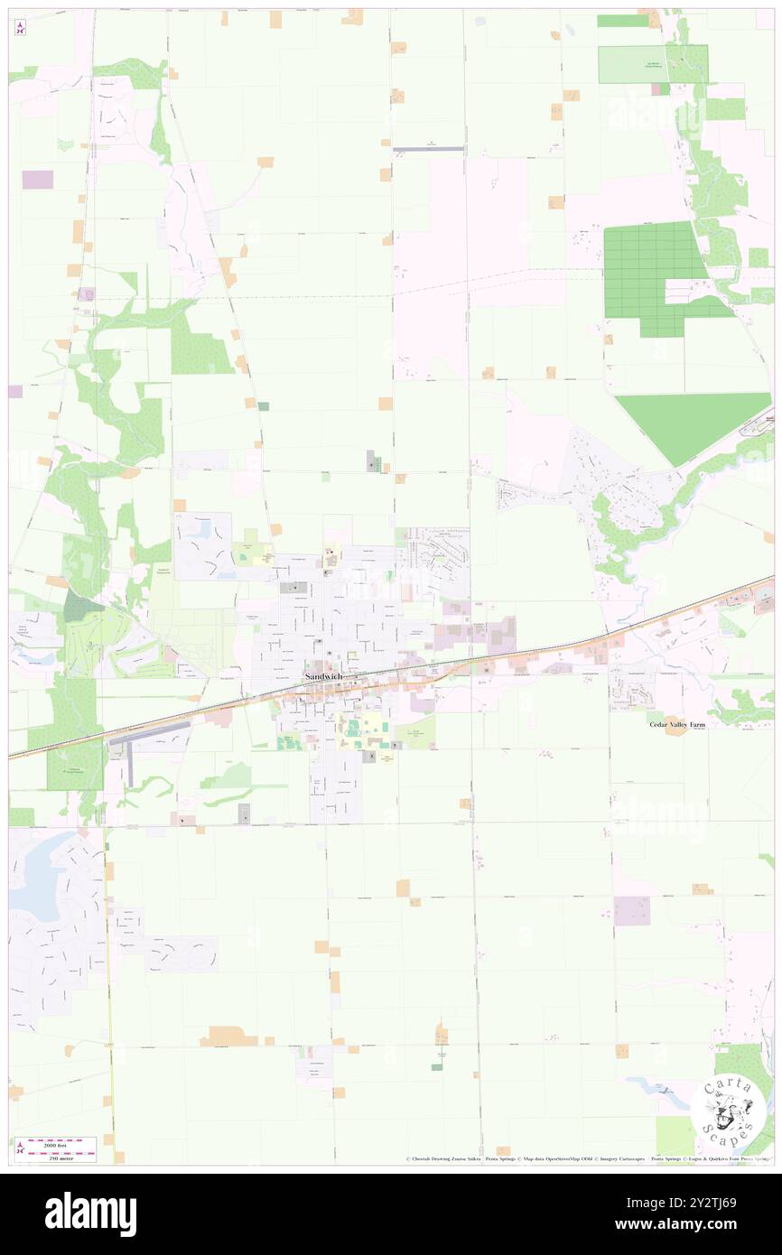 Map of sandwich illinois Cut Out Stock Images & Pictures - Alamy