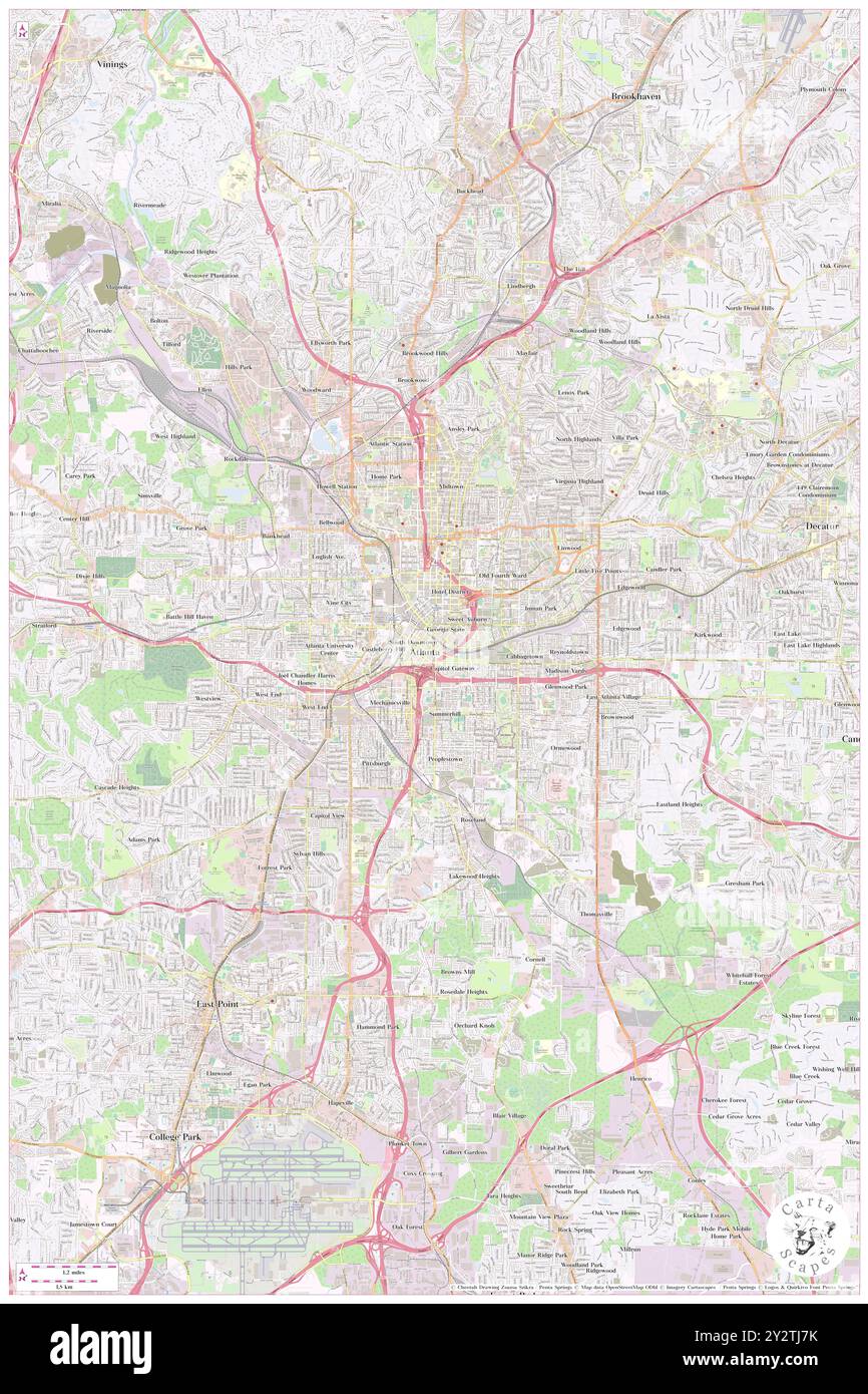 Atlanta fulton map Cut Out Stock Images & Pictures - Alamy