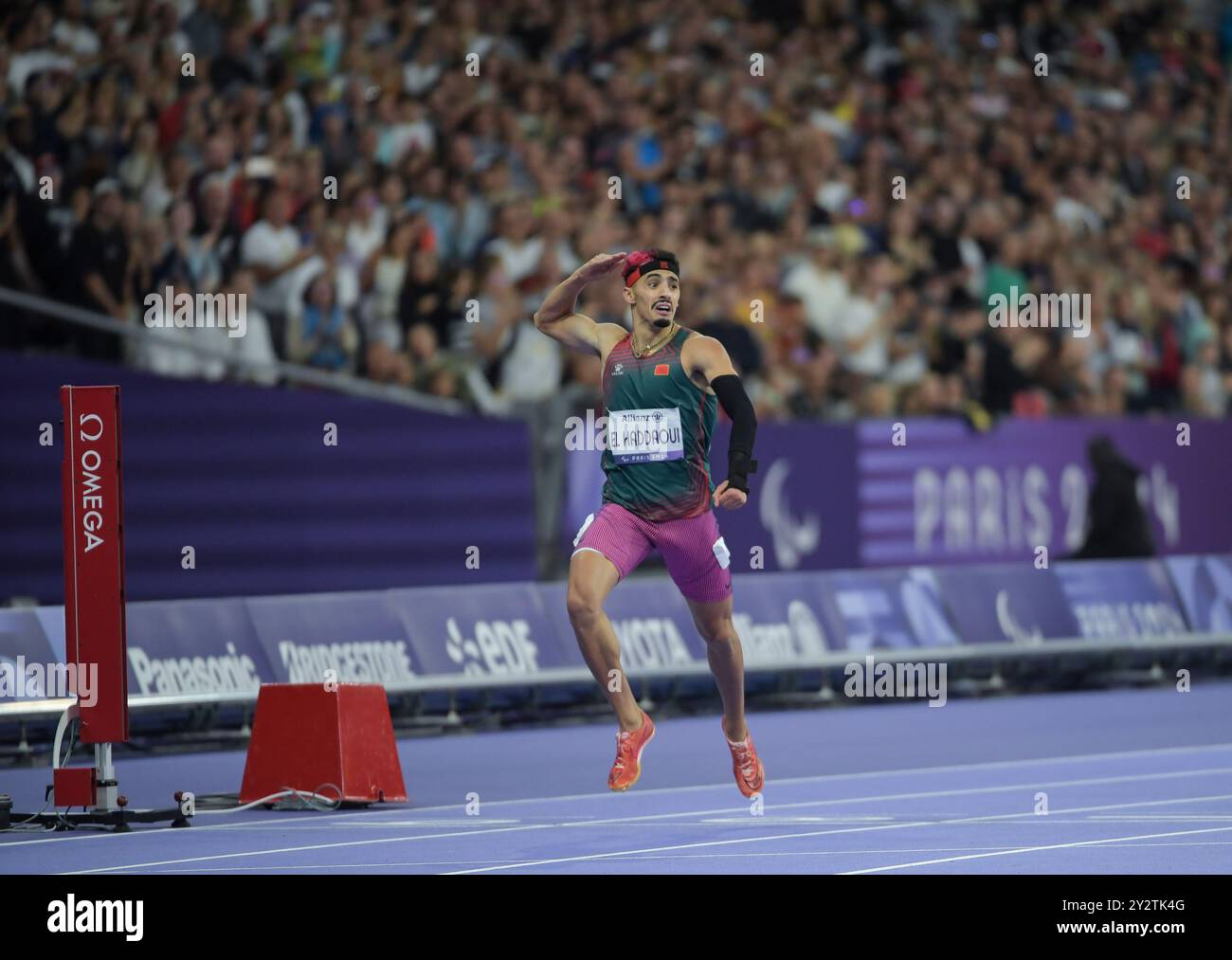 Aymane El Haddaoui of Morocco competing in the men’s 400m T47 at the ...