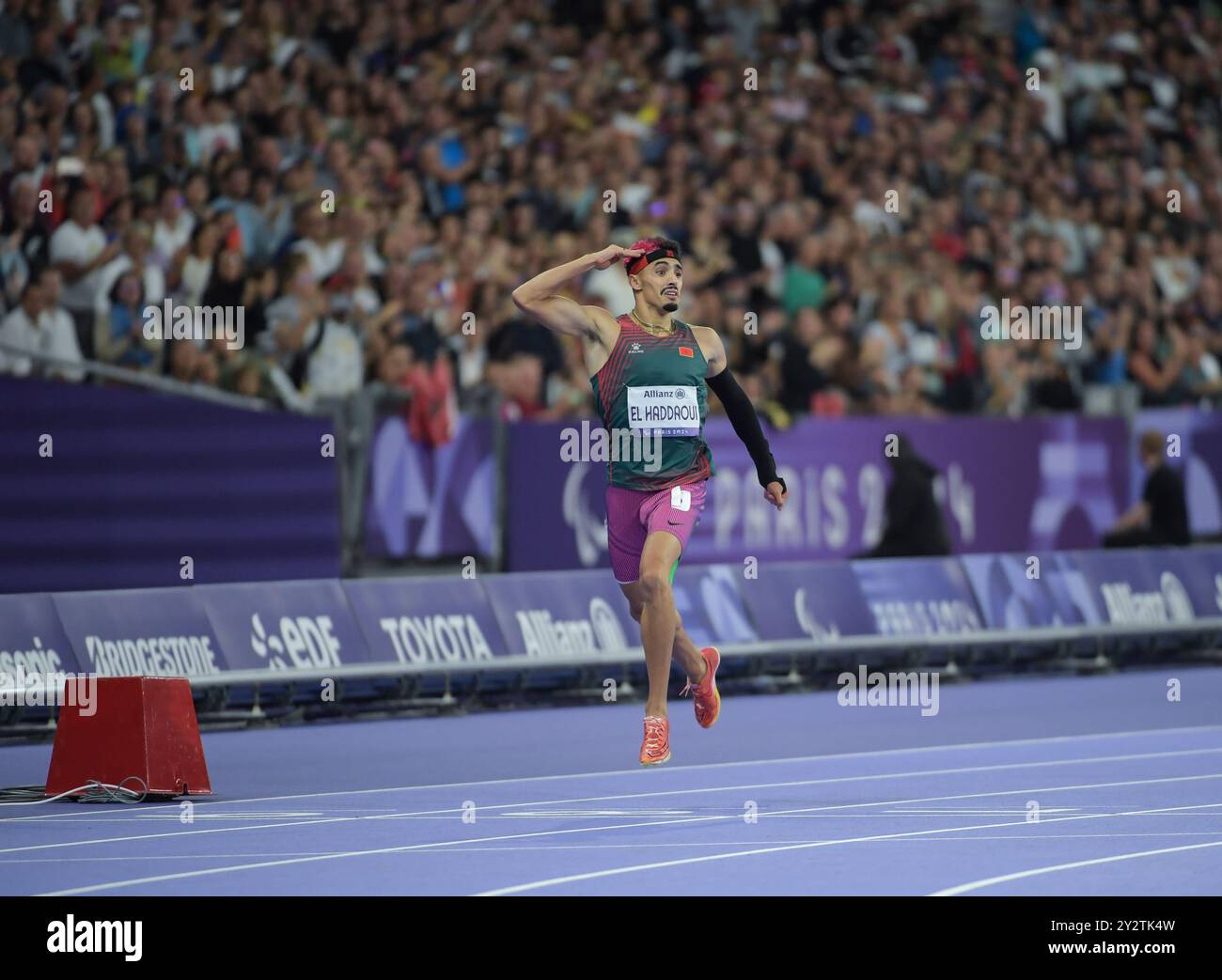 Aymane El Haddaoui of Morocco competing in the men’s 400m T47 at the ...