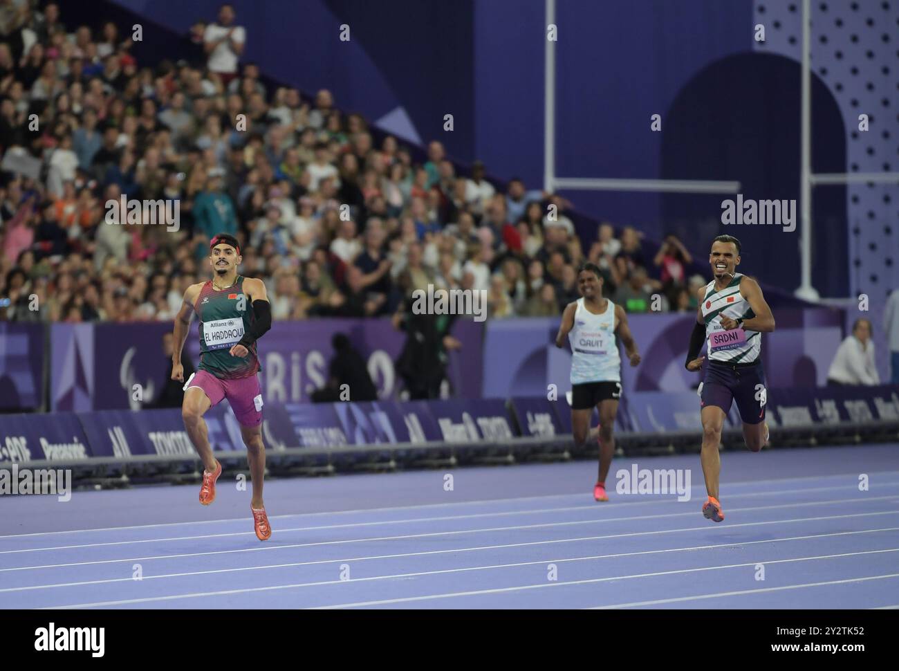 Aymane El Haddaoui of Morocco competing in the men’s 400m T47 at the ...