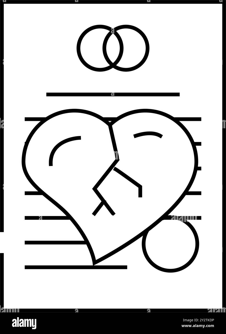 document of divorce line icon vector illustration Stock Vector Image ...