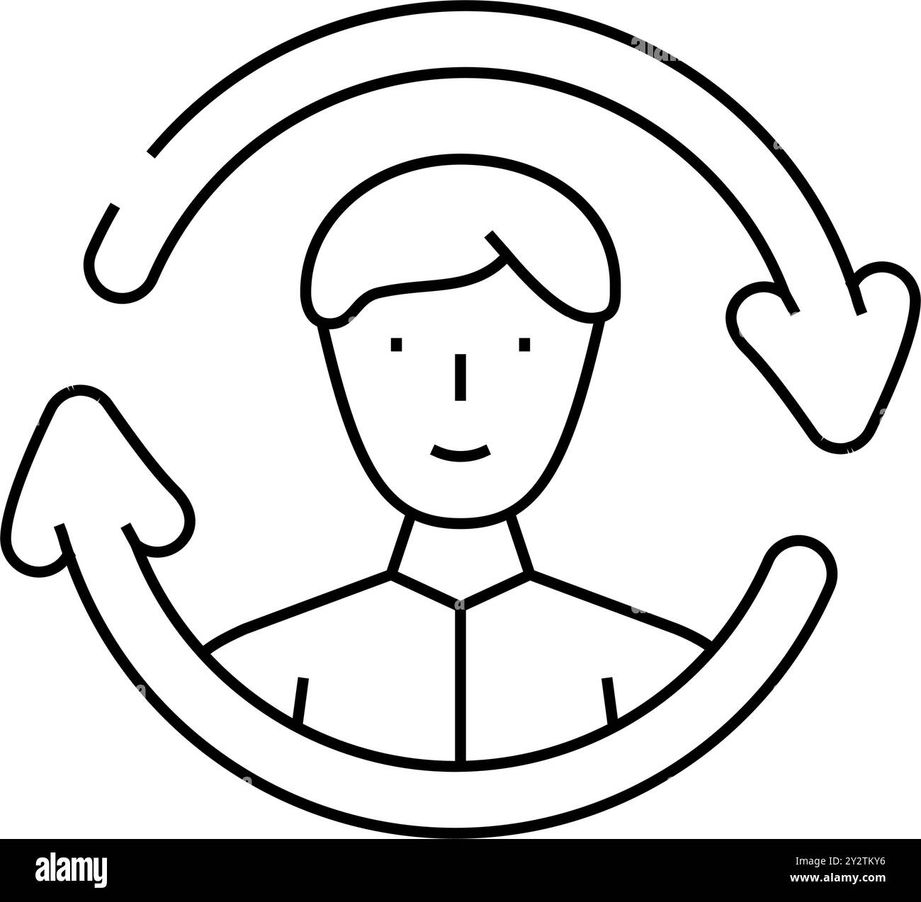 updating employee line icon vector illustration Stock Vector Image ...