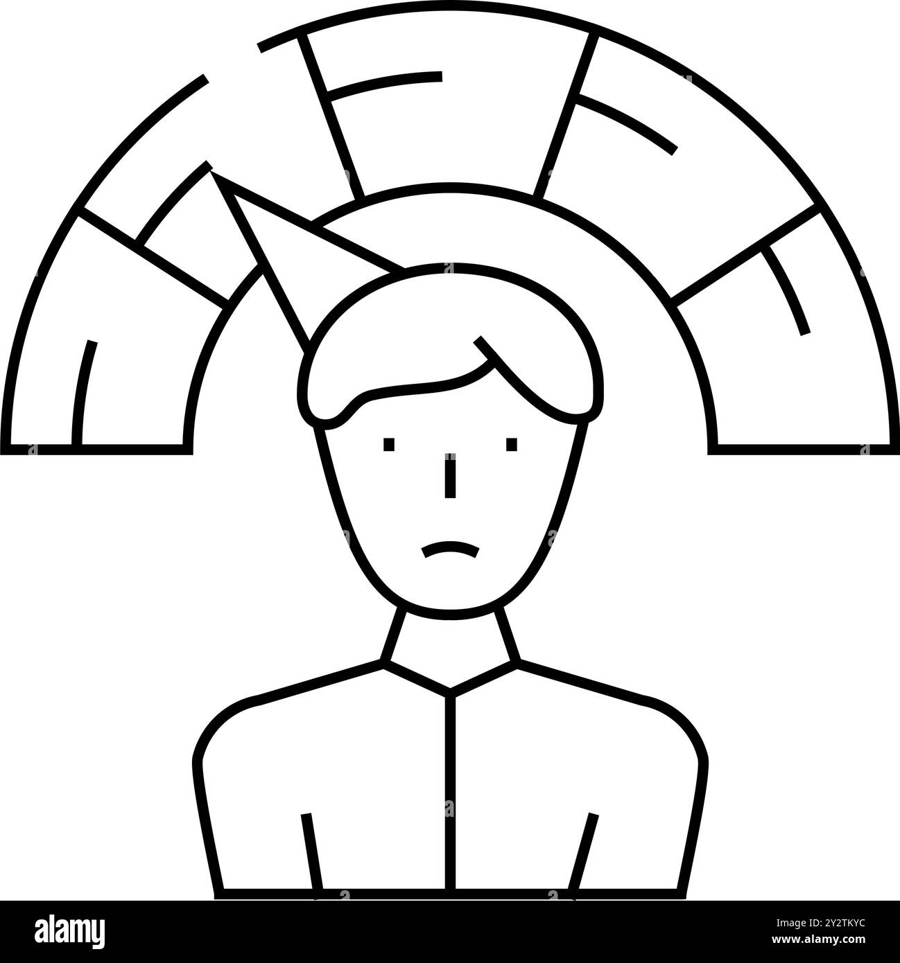 negative employee level line icon vector illustration Stock Vector ...