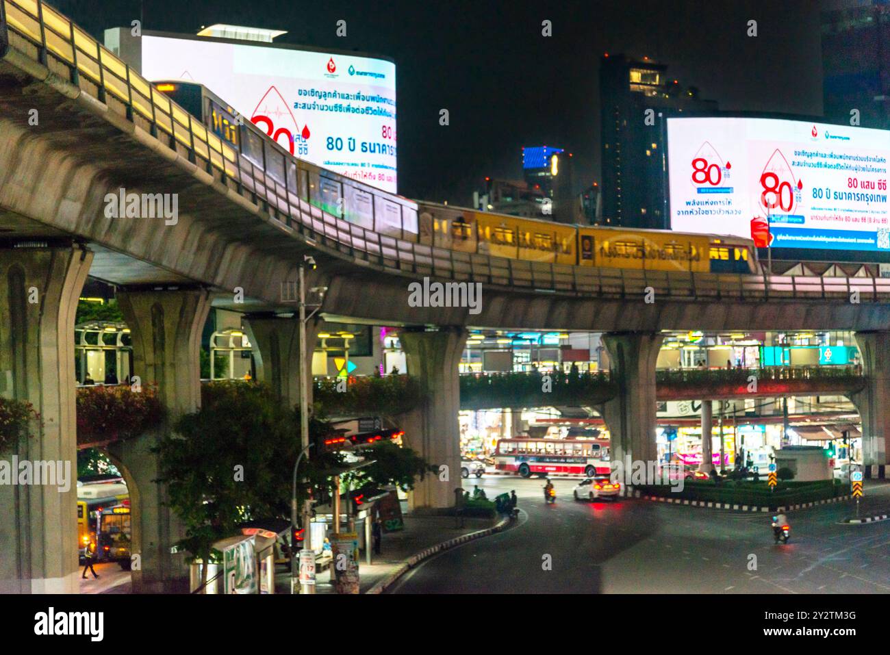 Bangkok,Thailand-May 08 2023:A Bangkok Mass Transit System train,filled ...