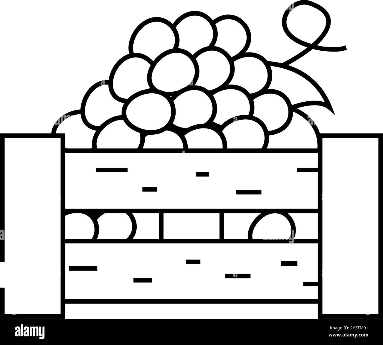 box of grapes line icon vector illustration Stock Vector Image & Art ...