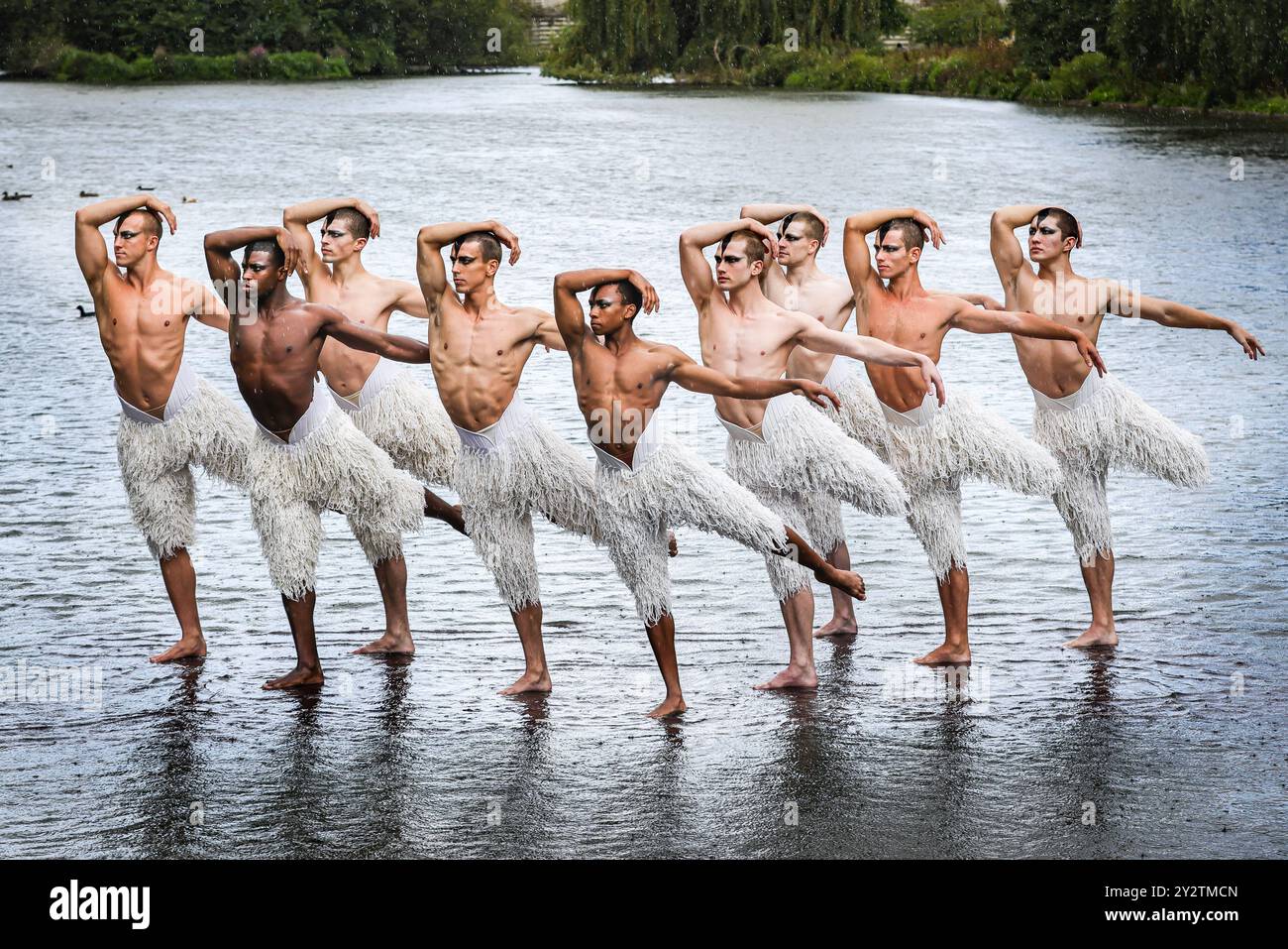 London, UK. 11th Sep, 2024. The cast of Matthew Bourne's Swan Lake ...