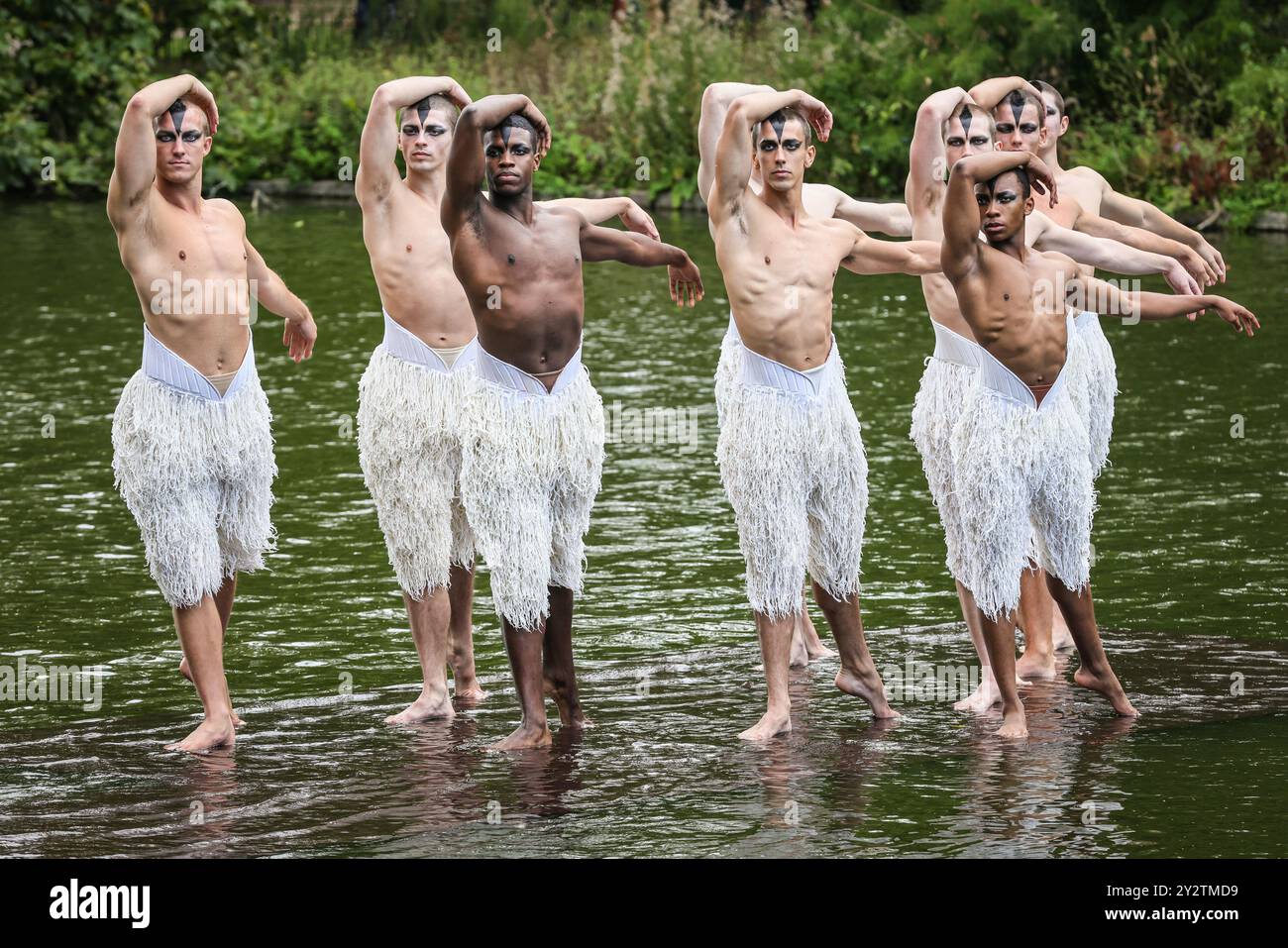 London, UK. 11th Sep, 2024. The cast of Matthew Bourne's Swan Lake ...
