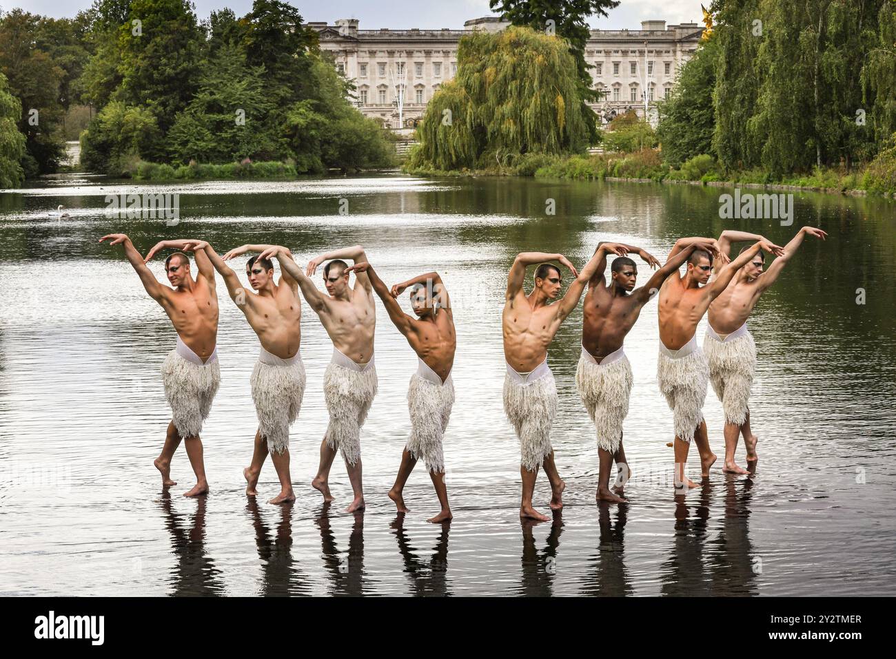 London, UK. 11th Sep, 2024. The cast of Matthew Bourne's Swan Lake ...