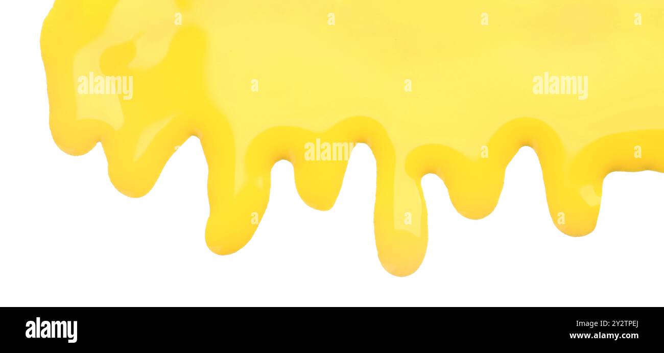 Sample of yellow printer ink isolated on white, top view Stock Photo ...