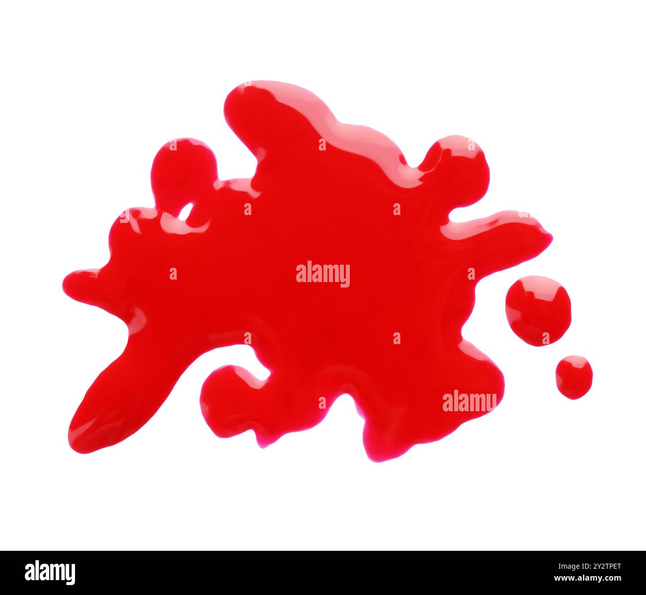 Blot of red printer ink isolated on white, top view Stock Photo - Alamy