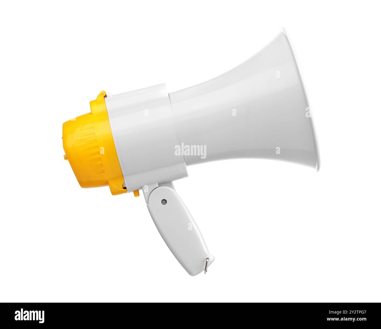 One wireless megaphone speaker isolated on white Stock Photo - Alamy