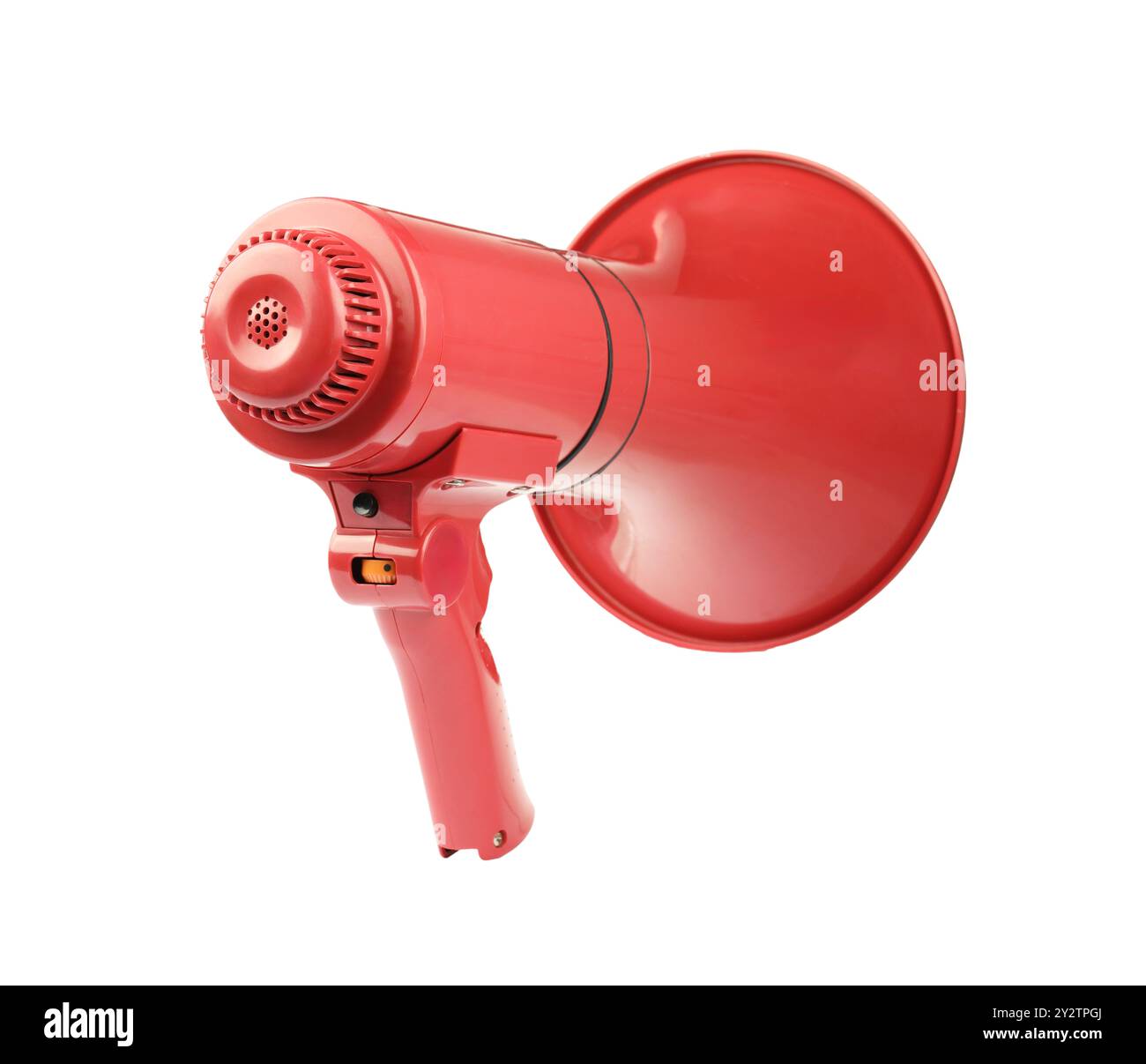 One wireless megaphone speaker isolated on white Stock Photo - Alamy